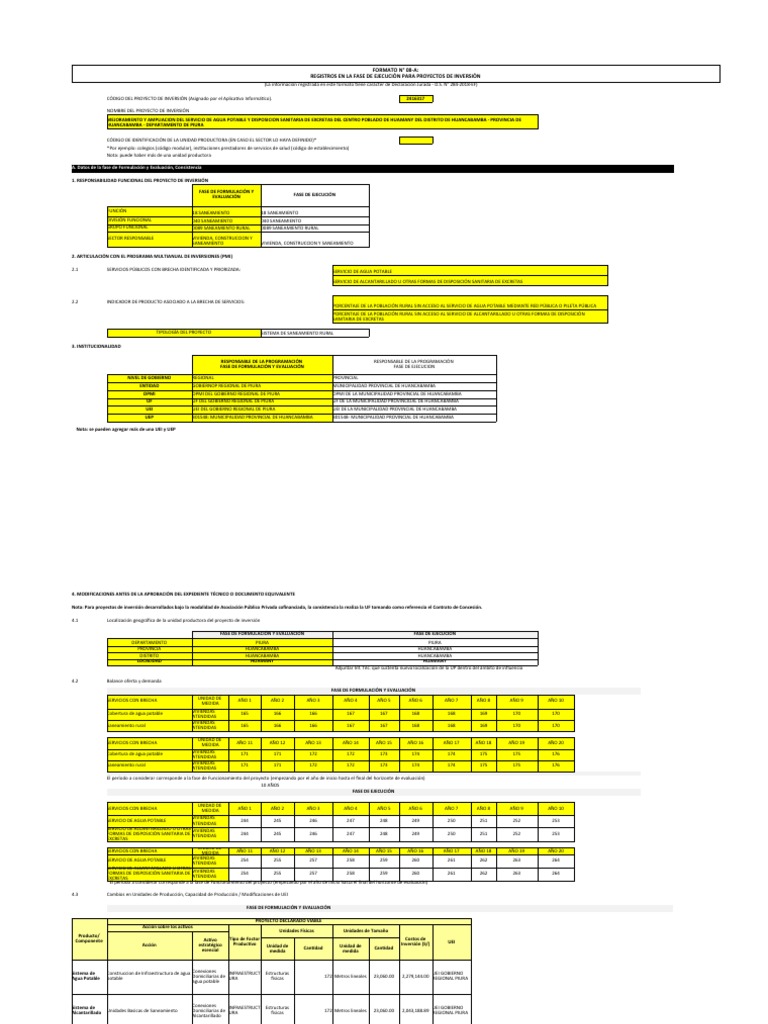 Formato 8a | PDF | Alcantarillado | Infraestructura