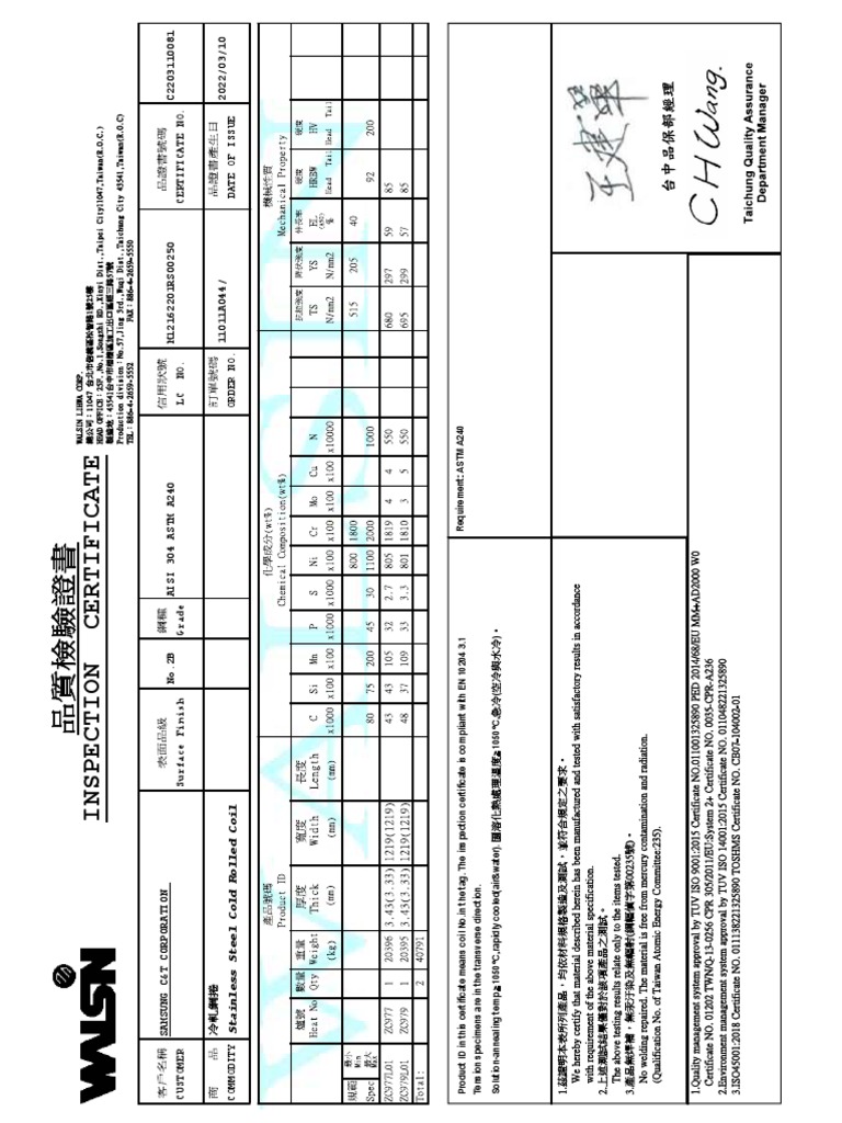 Lam-C-10 - AISI 304 | PDF