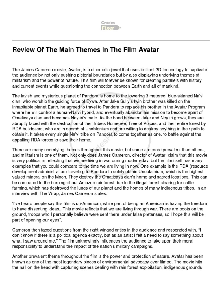 Review Of.. Avatar | PDF | Avatar (2009 Film)