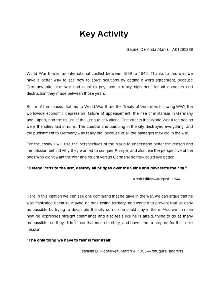 A01285969 - Key Activity | PDF | Just War Theory | Pacifism