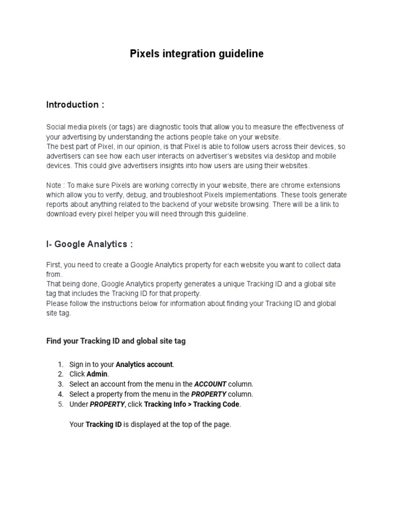 Social Media Pixels Integration Guideline | Download Free PDF ...