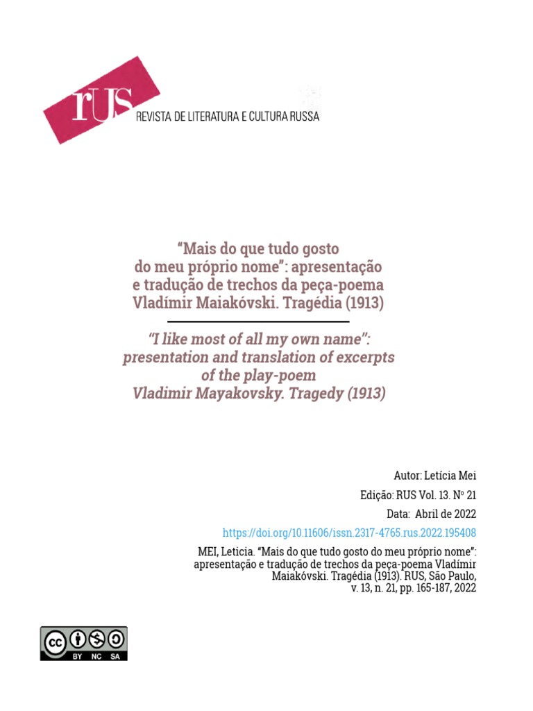 Maiakóvski: Tragédia e Lirismo Poético | PDF | Poesia