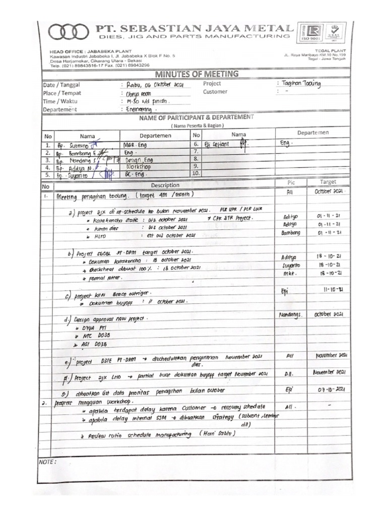 Pt. Sebastian Jaya Metal | PDF