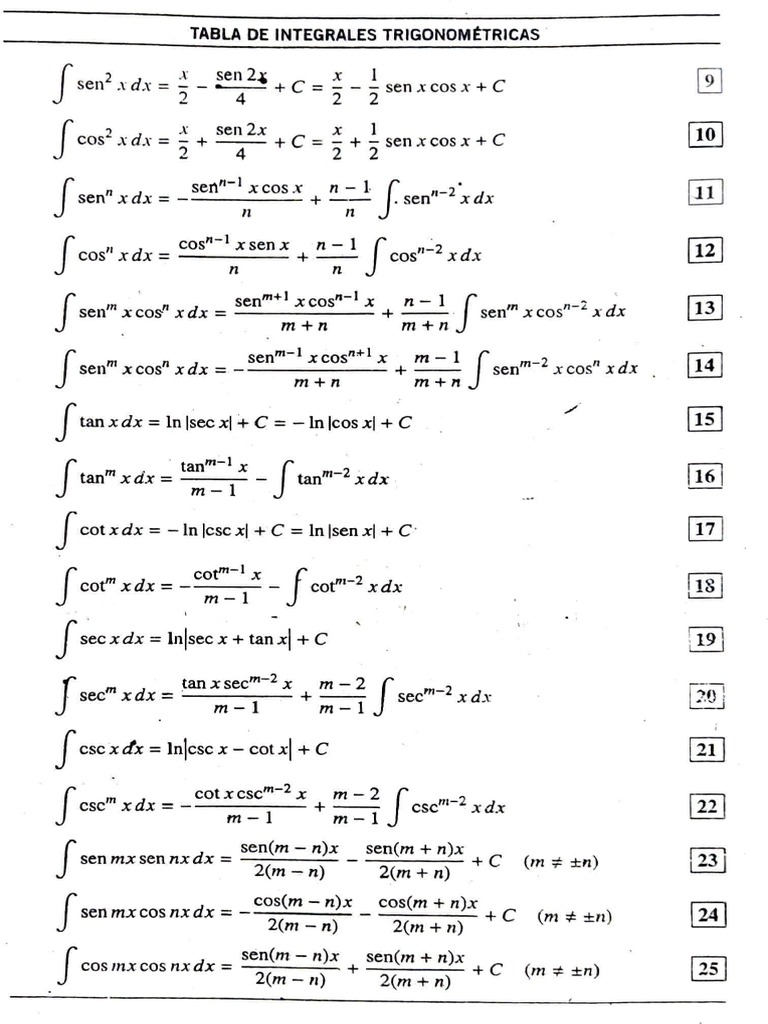 Trigonometric Integrals Guide | PDF