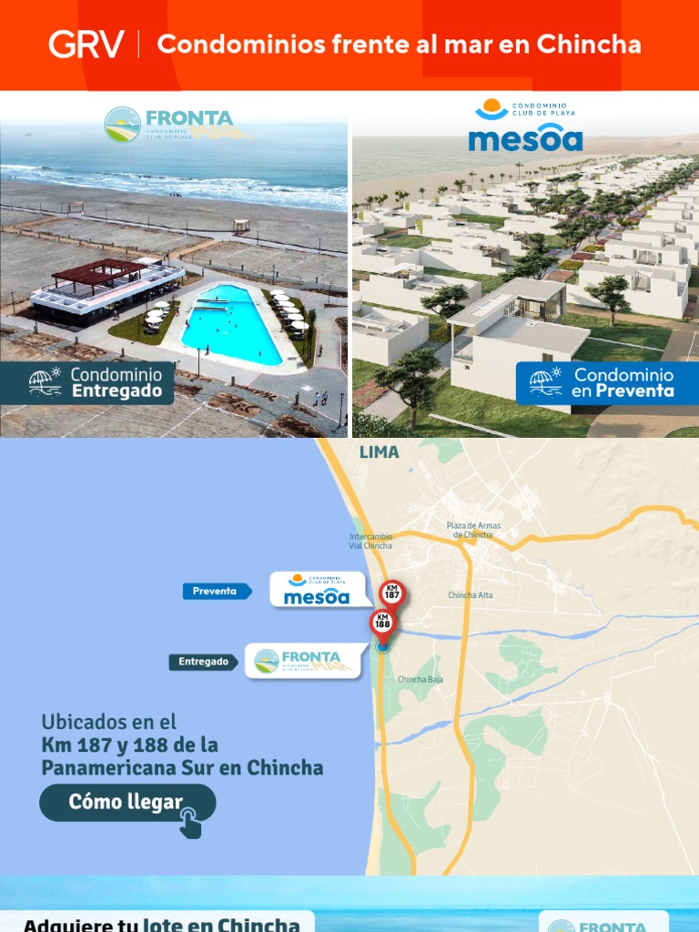 Brochure Condominios en Chincha Frontamar Mesoa GRV | PDF