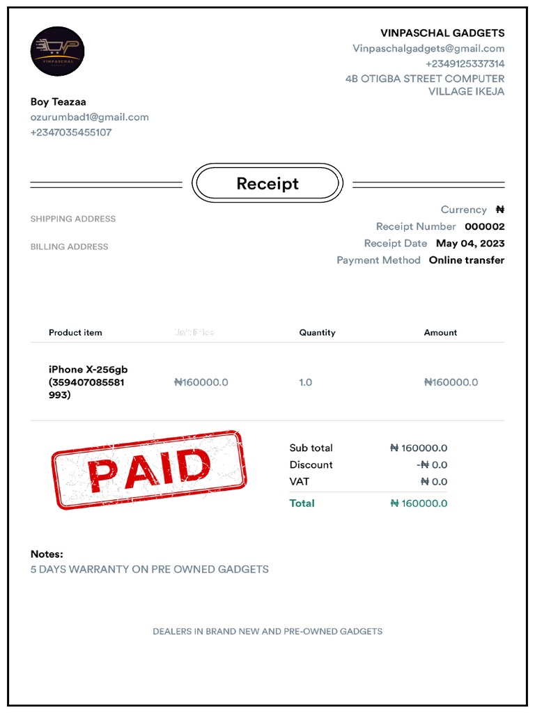 Pastel Swift Receipt - Boy Teazaa - May 04, 2023 | PDF