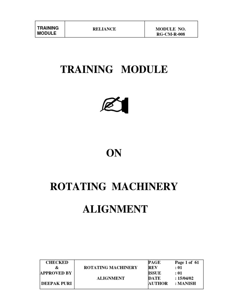 Rotating Machinery Alignment | PDF | Gear | Mechanical Engineering