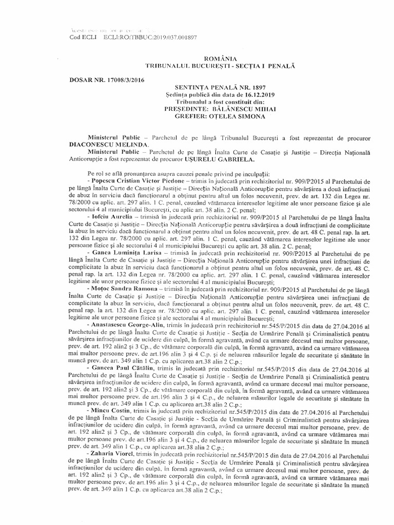 Sentinta Colectiv | PDF