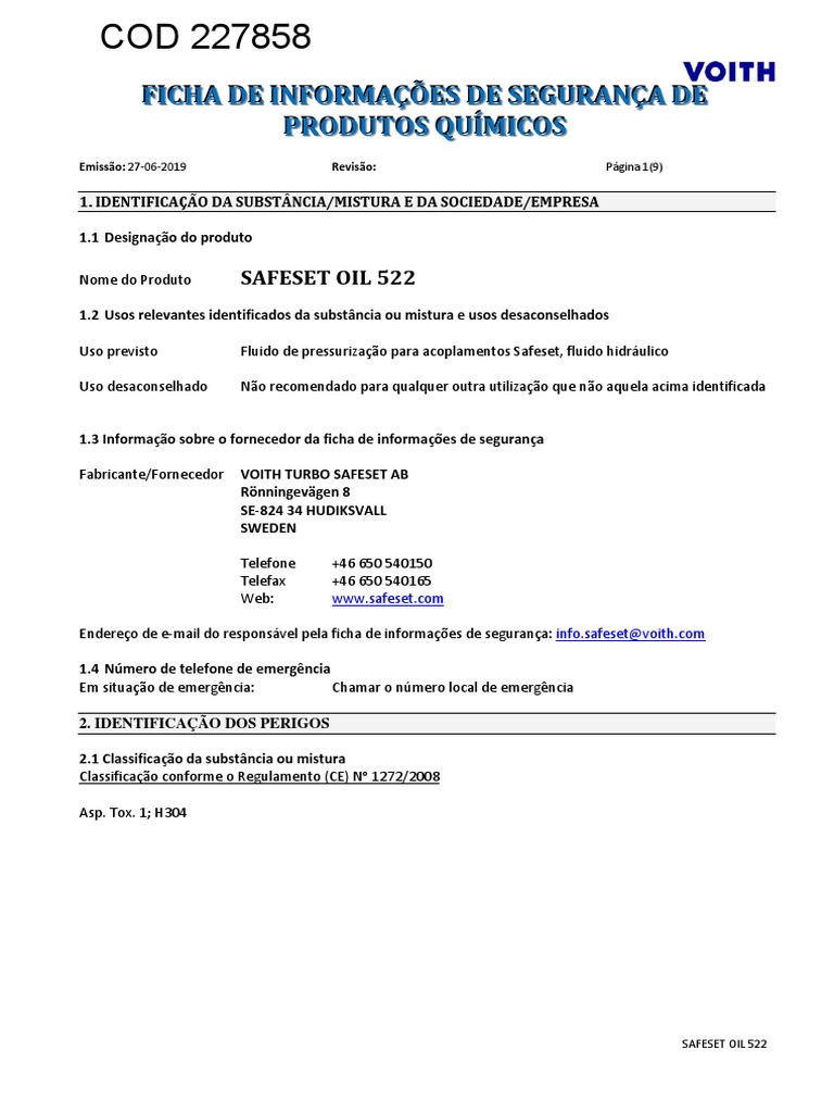 Safeset Oil 522 - PT - BR | PDF | Desperdício | Petróleo