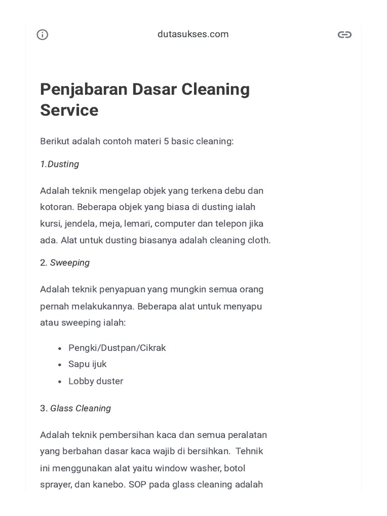 Materi Cleaning Service | PDF