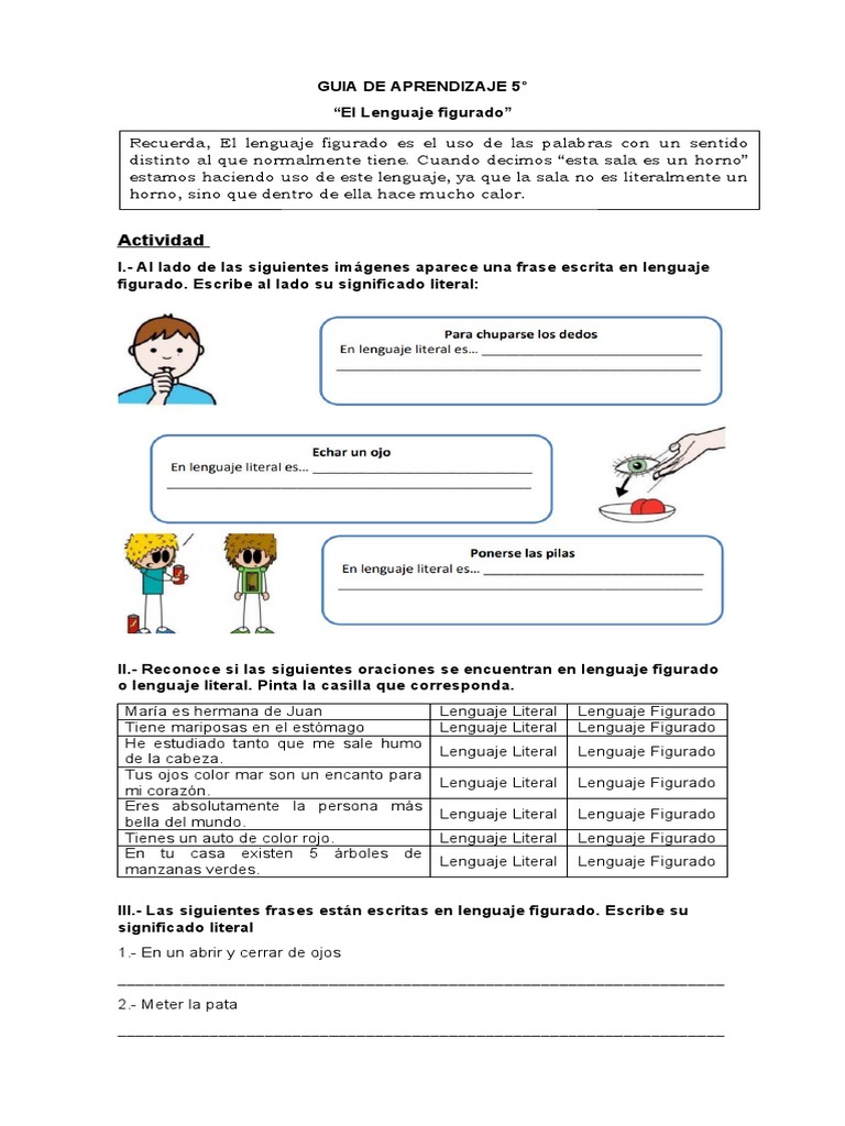 Guia Del Lenguaje Figurado | PDF