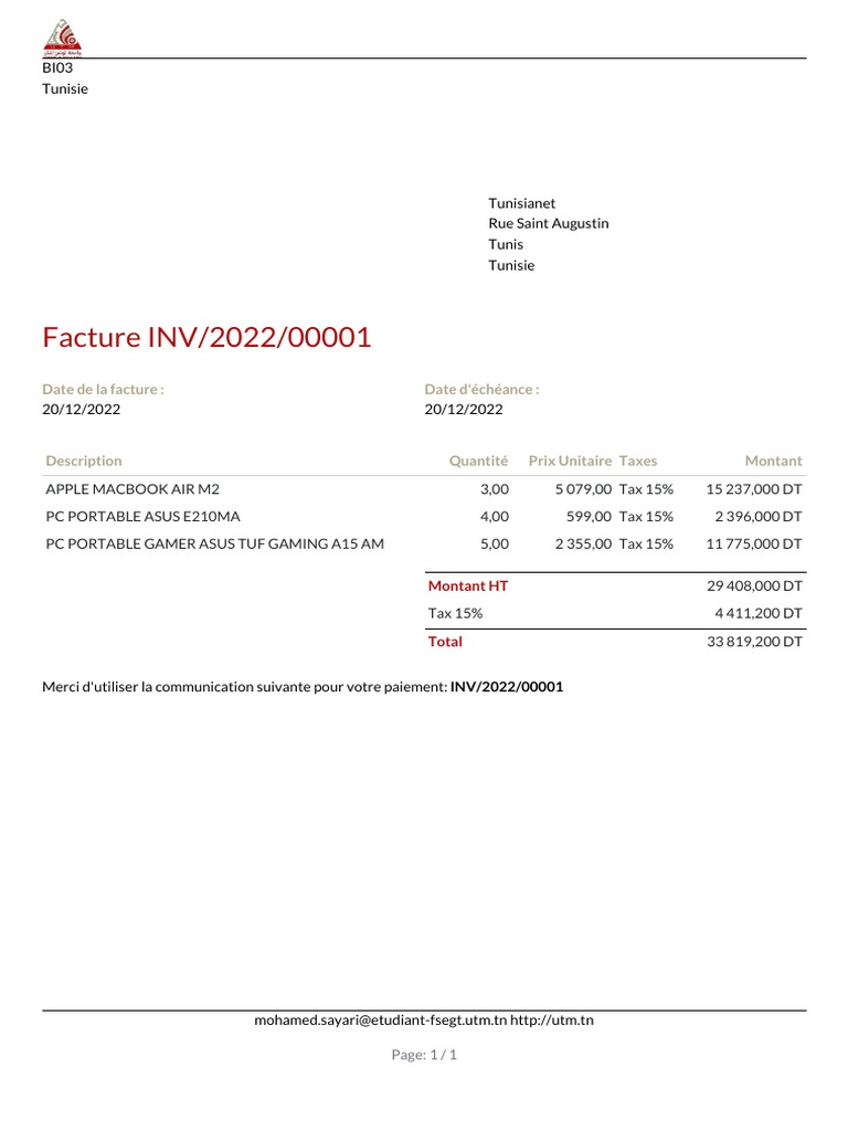 Inv 2022 00001 | PDF