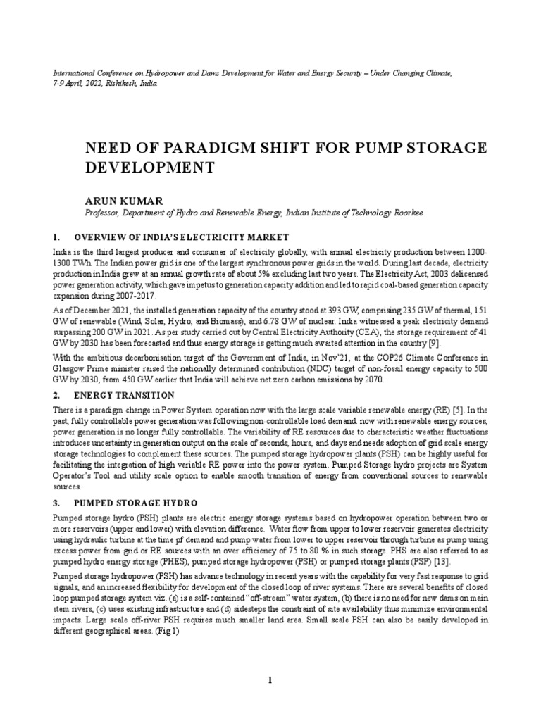 Need of Paradigm Shift For Pump Storage Developmen | PDF ...