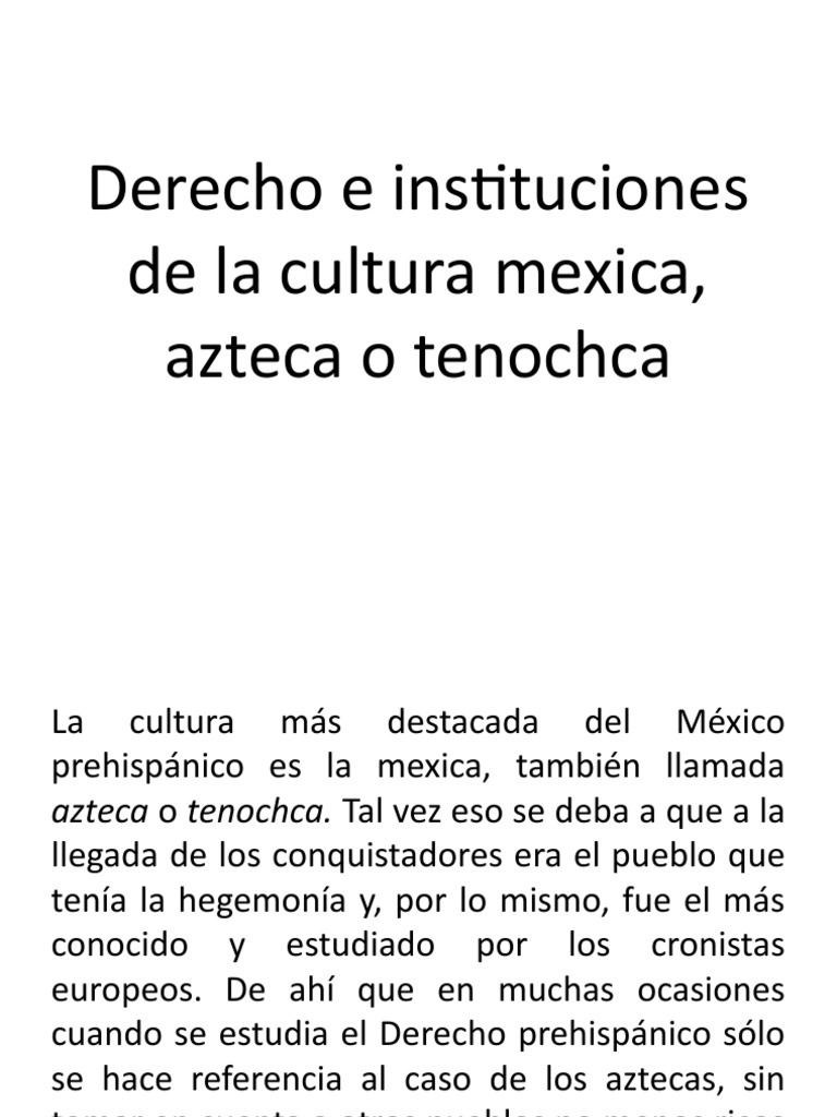 Derecho Mexica, Azteca o Tenochca | PDF | México | azteca