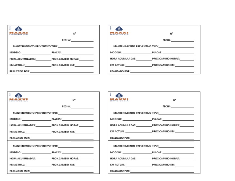 Etiqueta Mantenimiento Preventivo | PDF
