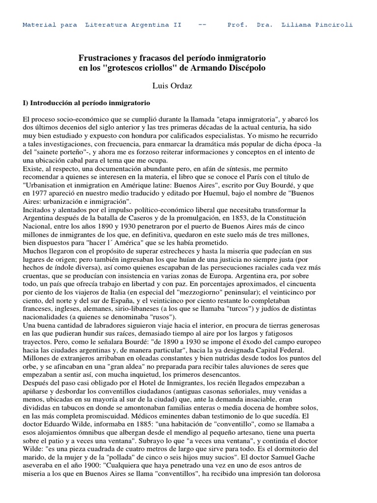 Luis Ordaz - Sobre Grotesco Criollo | PDF | Buenos Aires | Grotesco