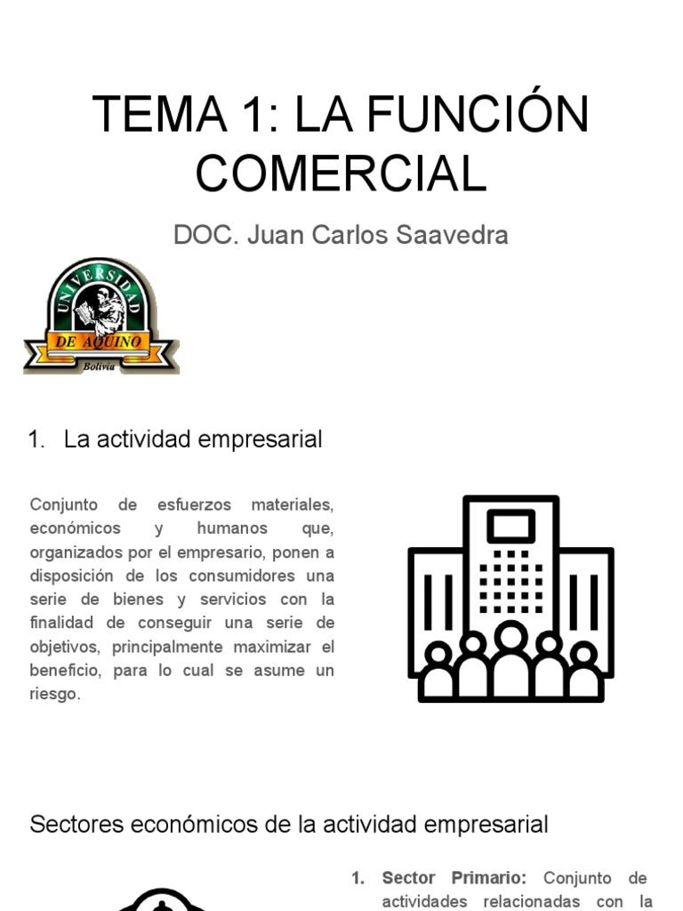 Tema 1 - La Función Comercial | PDF | Sector privado | Procesos de negocio