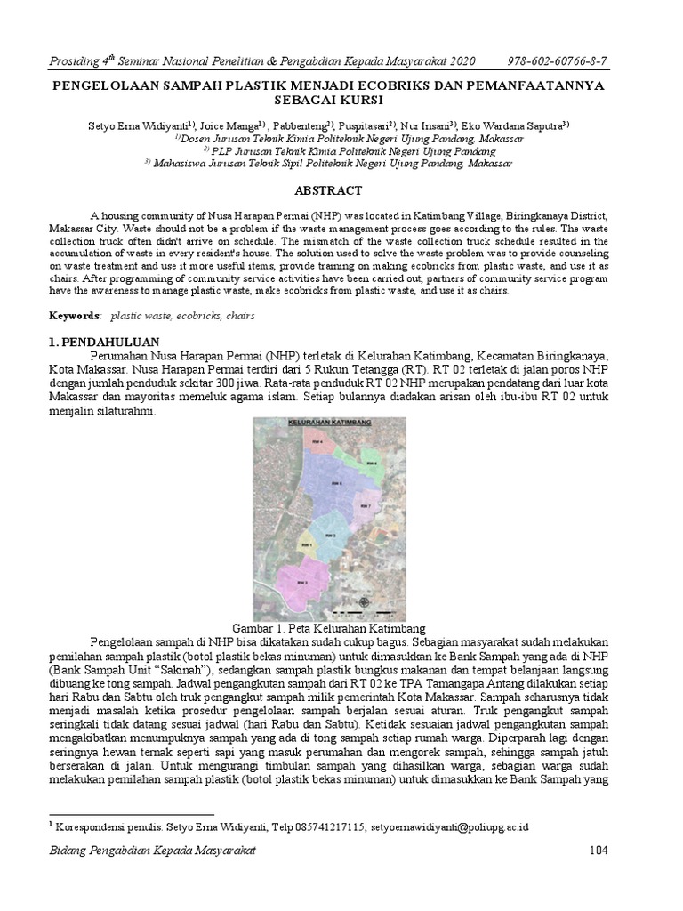 Pengelolaan Sampah Plastik Menjadi Ecobriks Dan Pemanfaatannya Sebagai Kursi | PDF | Sains ...