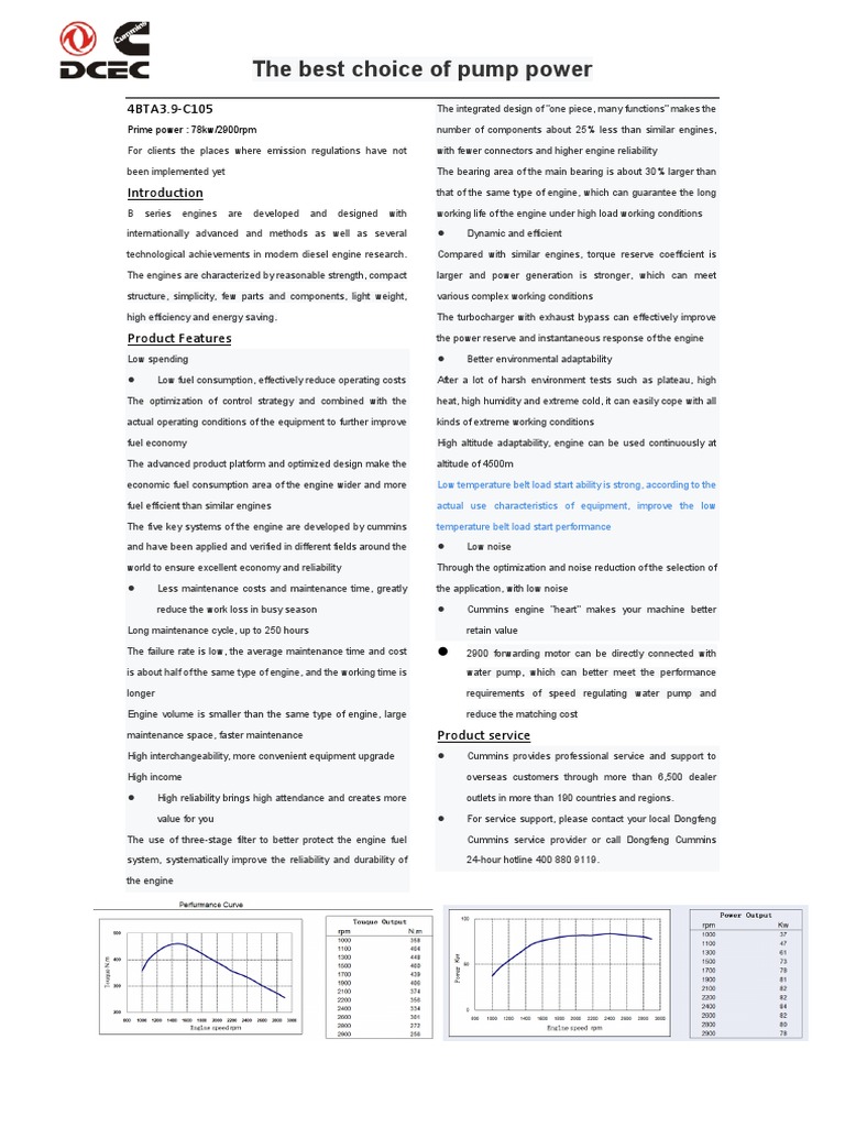 4BTA-C105 Publicity Page 8.22 | PDF | Engines | Diesel Engine