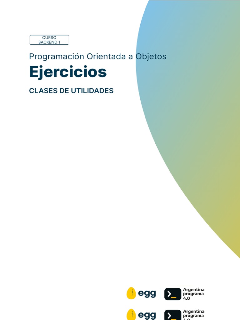 Ejercicios Programación Orientada a Objetos P3. Clases de Utilidades | PDF | Constructor ...