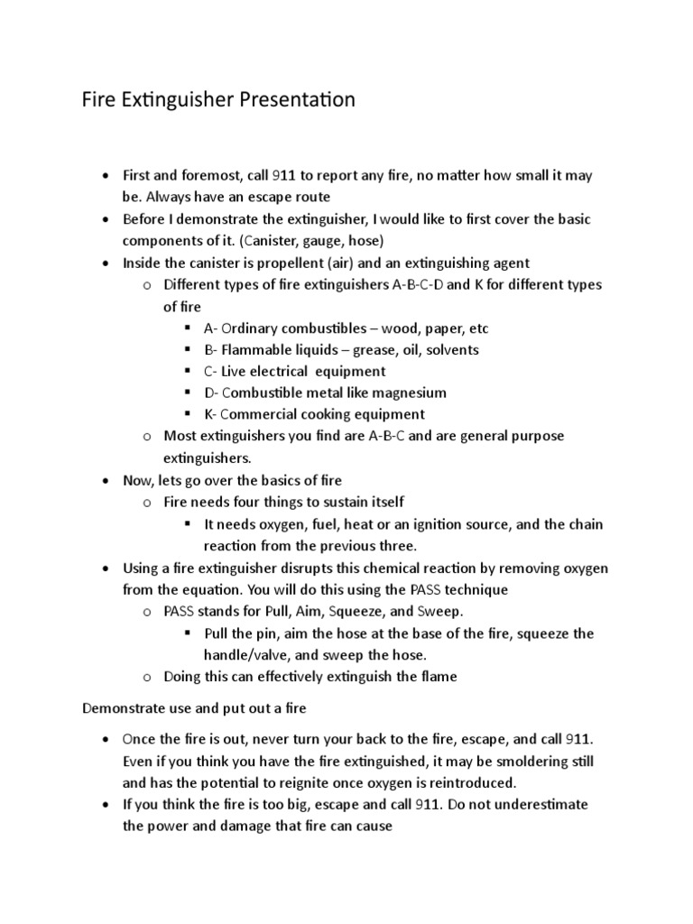 Fire Extinguisher Presentation | PDF