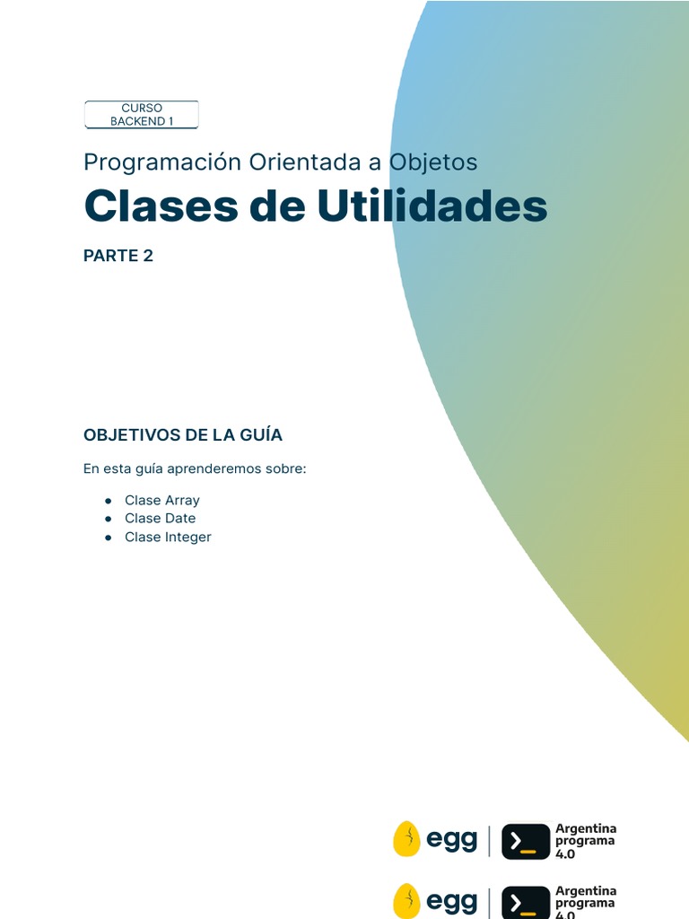 Programación Orientada A Objetos P3. Clases de Utilidades | Descargar gratis PDF | Constructor ...