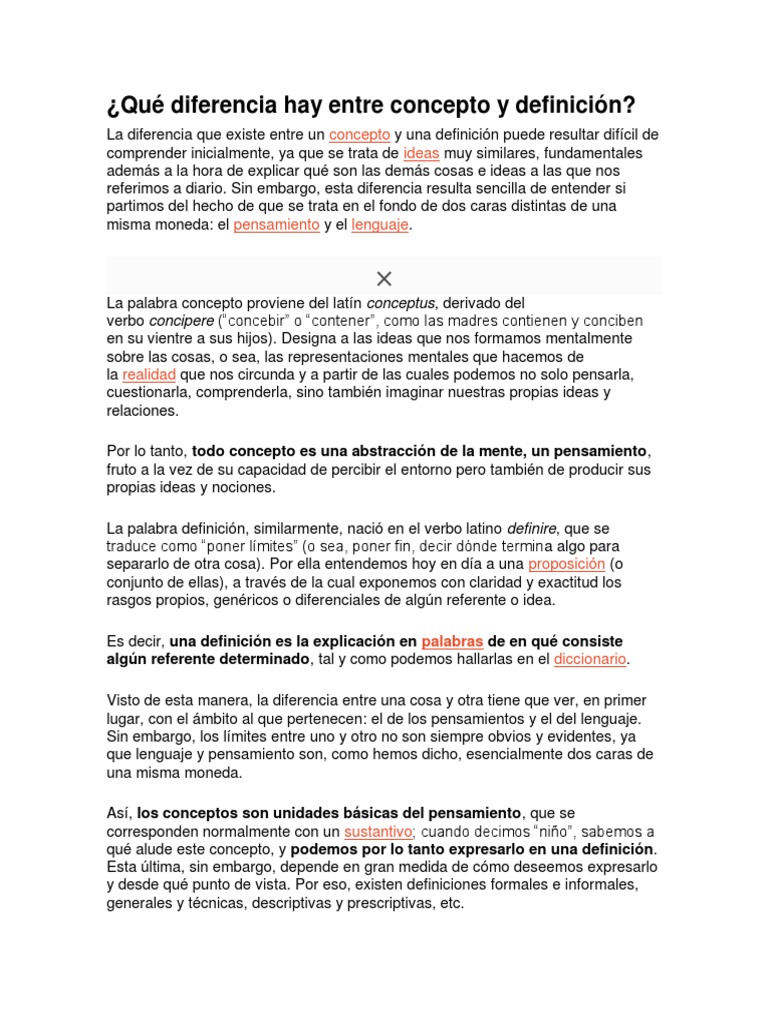 Qué Diferencia Hay Entre Concepto y Definición | PDF