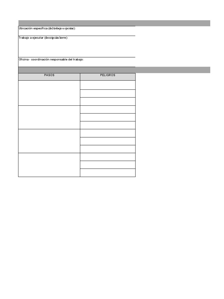 Formato Análisis de Seguridad en El Trabajo - AST | PDF