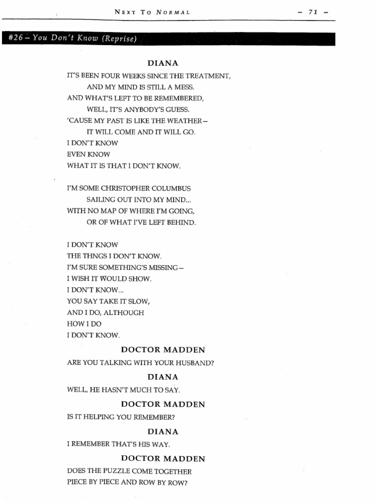 Next-To-Normal Script (1) - 77-78 | PDF