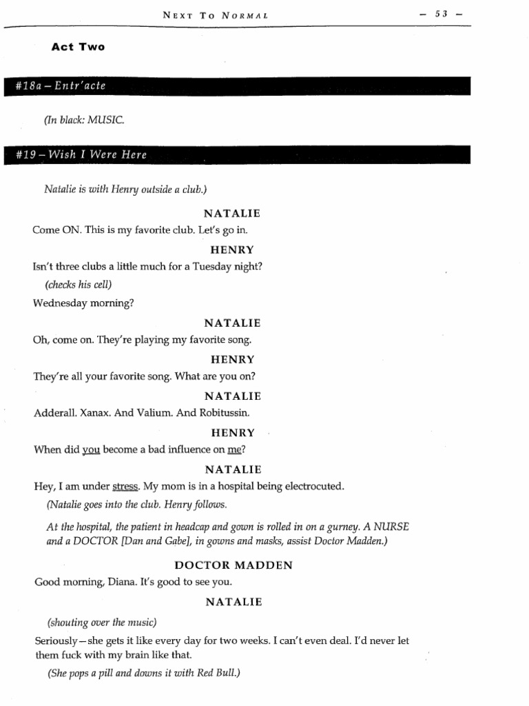 Next-To-Normal Script (1) - 59-63 | PDF