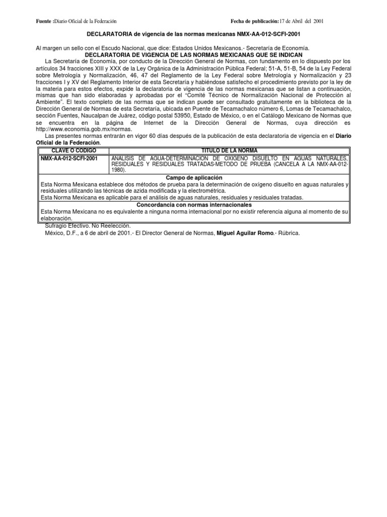 NMX Aa 012 Scfi 2001 | PDF | Medición | México
