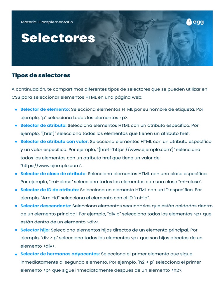 Material Complementario - Selectores | PDF | HTML | Internet