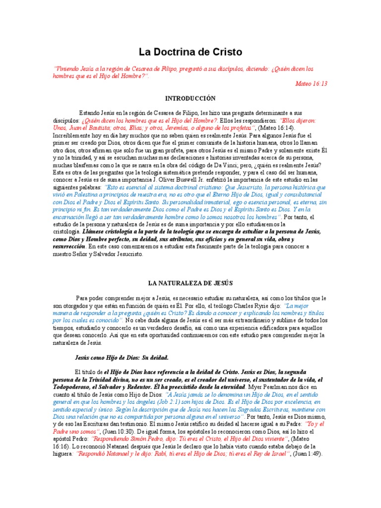 La Doctrina de Cristo | PDF | La resurrección de Jesús | Jesús