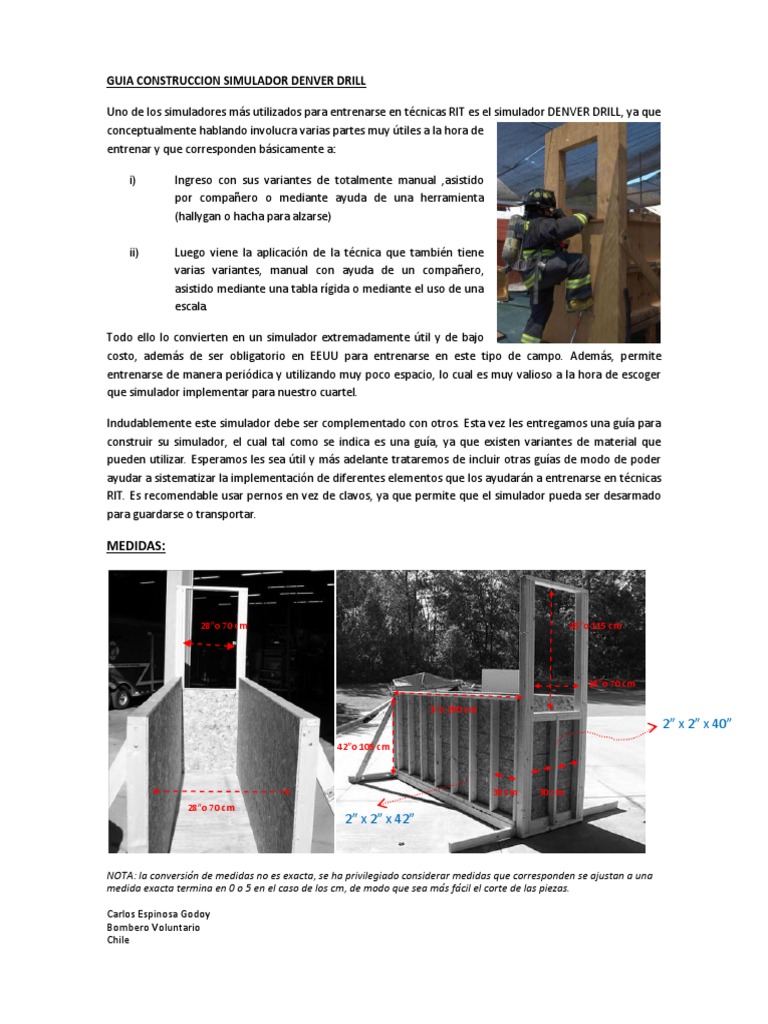 Guia Construccion Simulador Denver Drill: Medidas | PDF