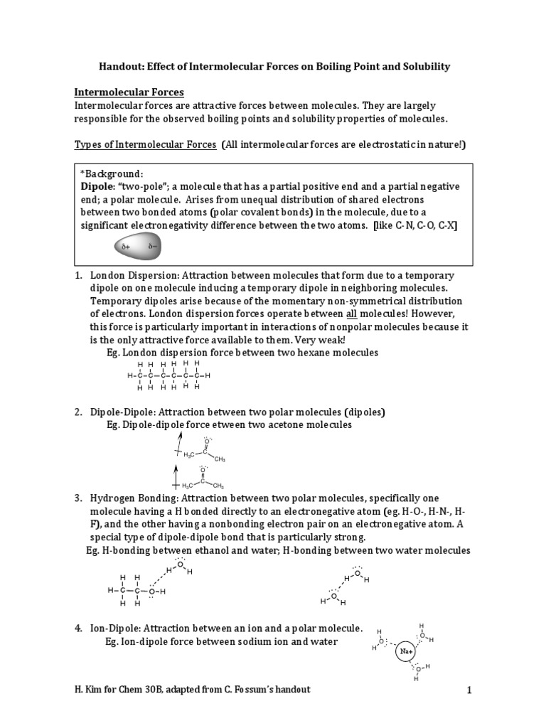 Intermolecular Forces | Download Free PDF | Chemical Polarity ...