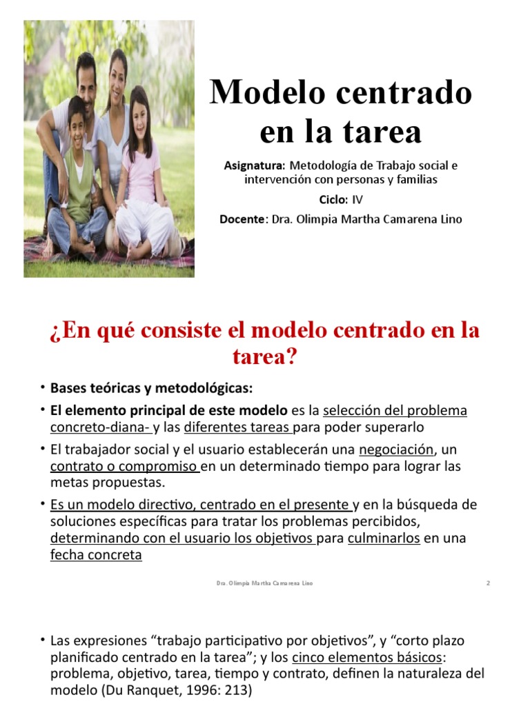 Modelo Centrado en La Tarea | PDF | Trabajo Social | Evaluación