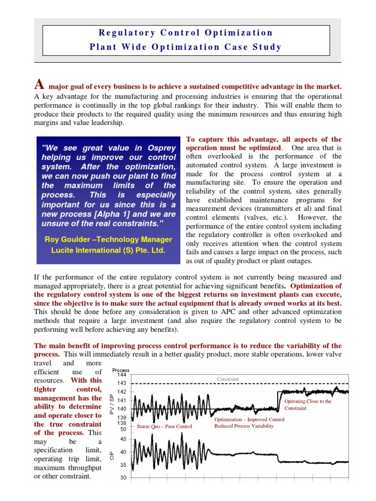 Plant Wide Control Optimization | PDF | Mathematical Optimization ...