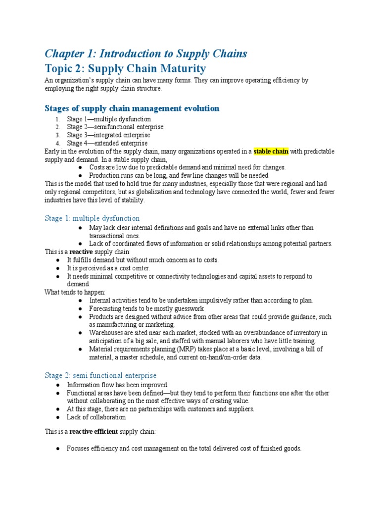 Chapter 1 Introduction To Supply Chains | PDF | Supply Chain ...