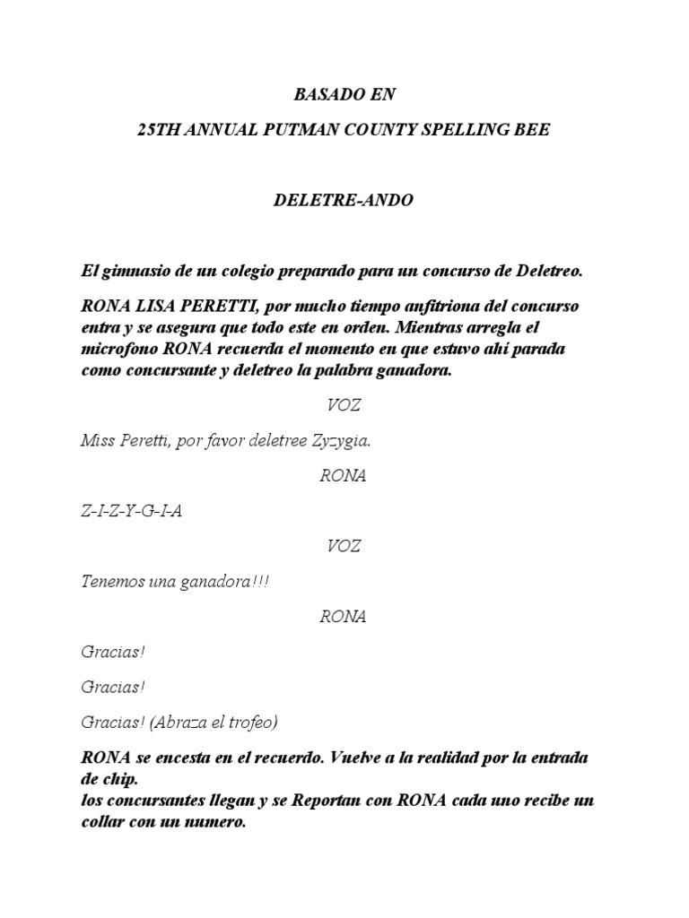 SPELLING BEE en Español | PDF