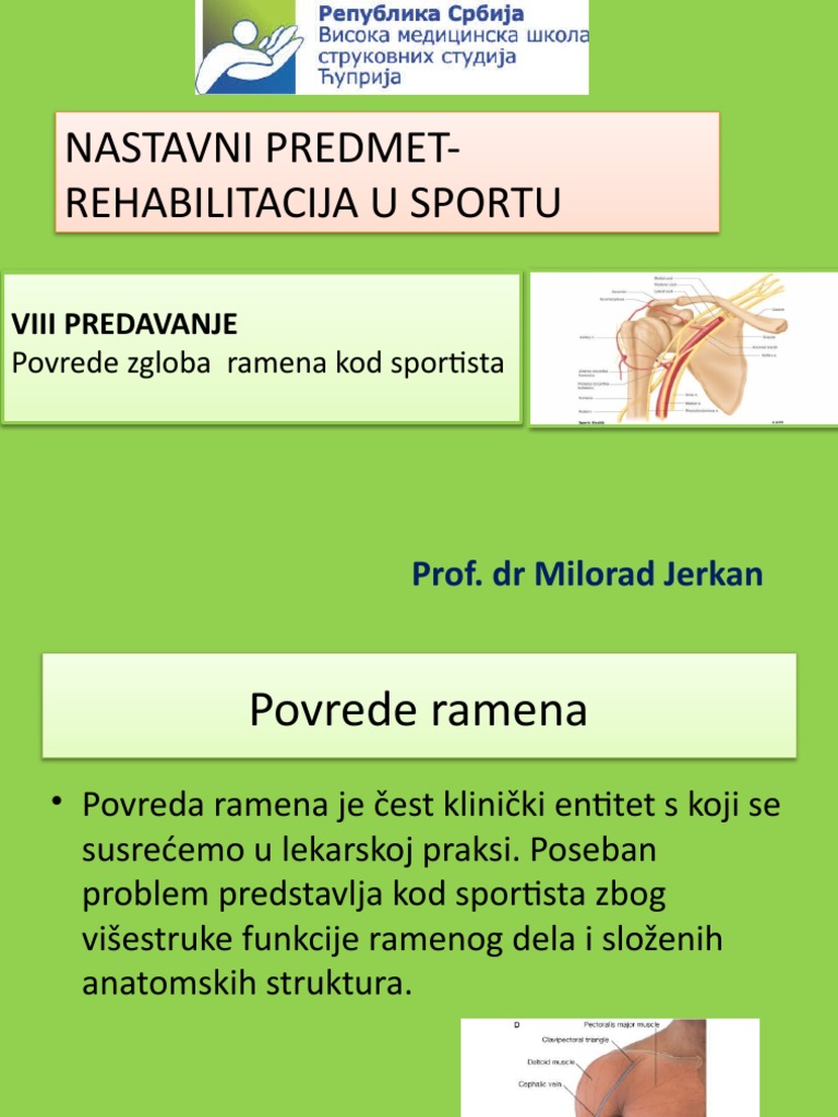 8.povrede Zgloba Ramena Kod Sportista | PDF