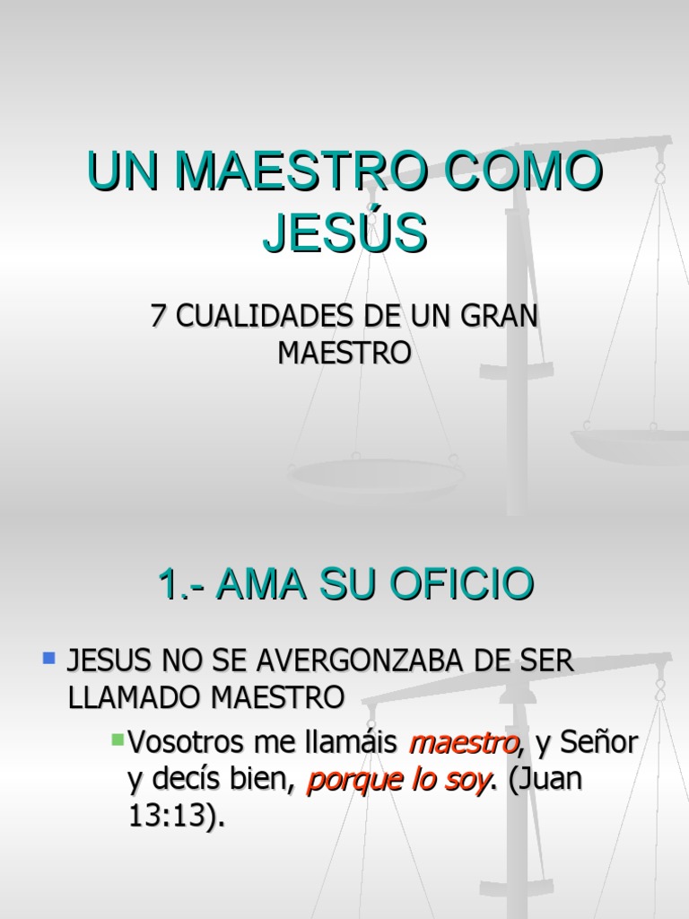 Un Maestro Como Jesús | PDF | Jesús | Evangelio de Mateo