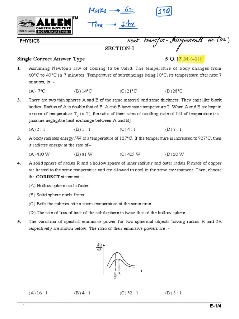 Heat Transfer Assignments 02 | PDF | Heat Transfer | Heat