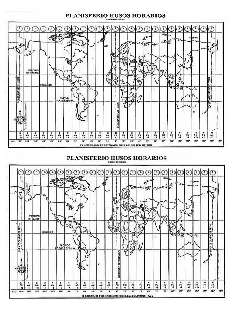 Mapa Husos Horarios | PDF