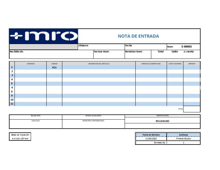 Nota de Entrada | PDF