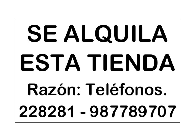 Se Alquila Esta Tienda | PDF