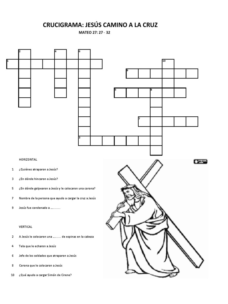 Crucigrama de Jesús Camino A La Cruz | PDF
