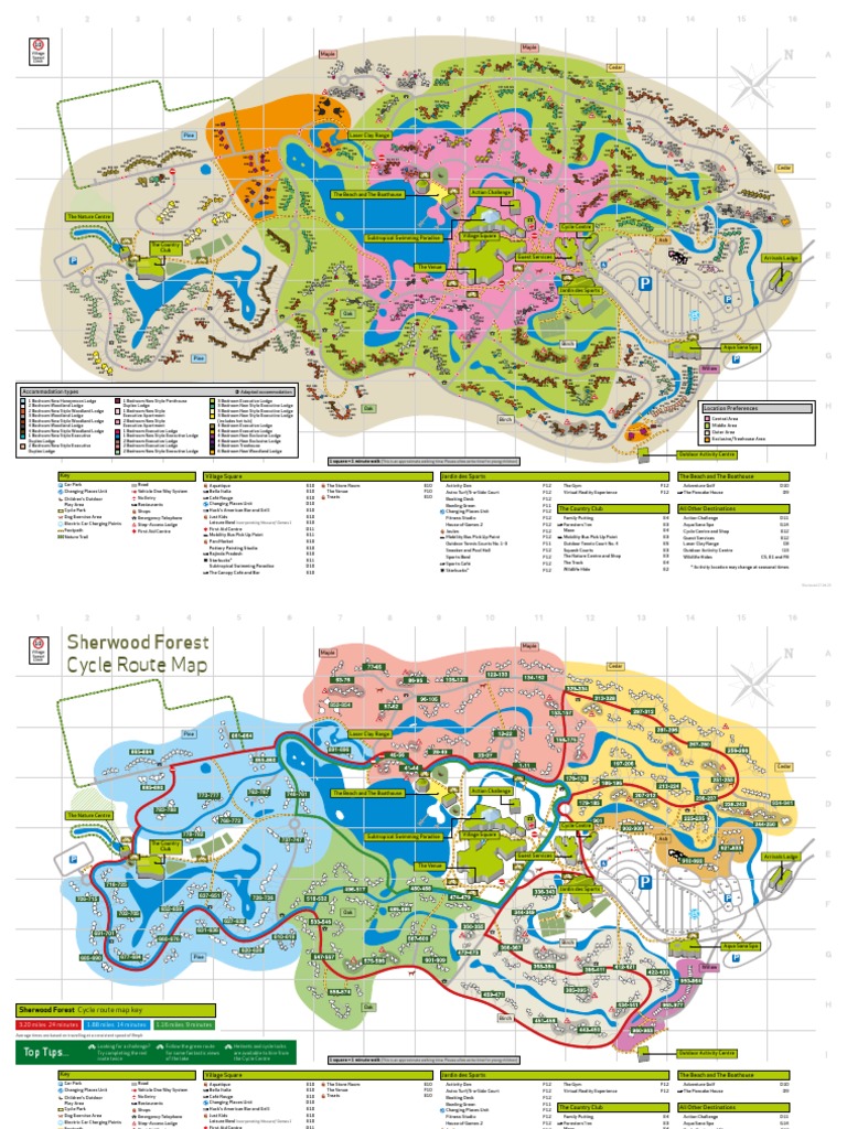 Carte du Centre Parcs Sherwood Forest | PDF
