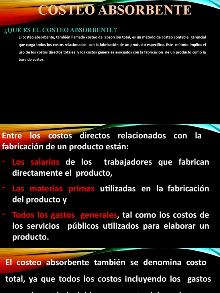 Costeo Absorbente: Guía Completa | PDF | Costo | Inventario