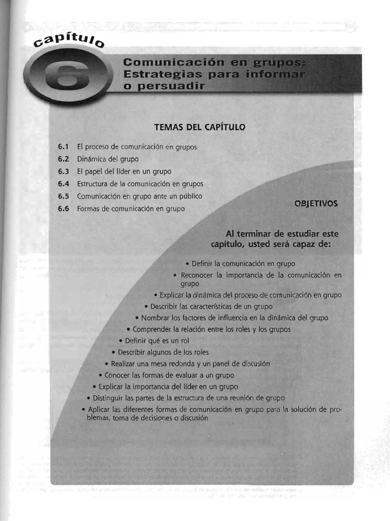Capítulo6 (1) Comunicación Grupal | PDF | Liderazgo | Comunicación