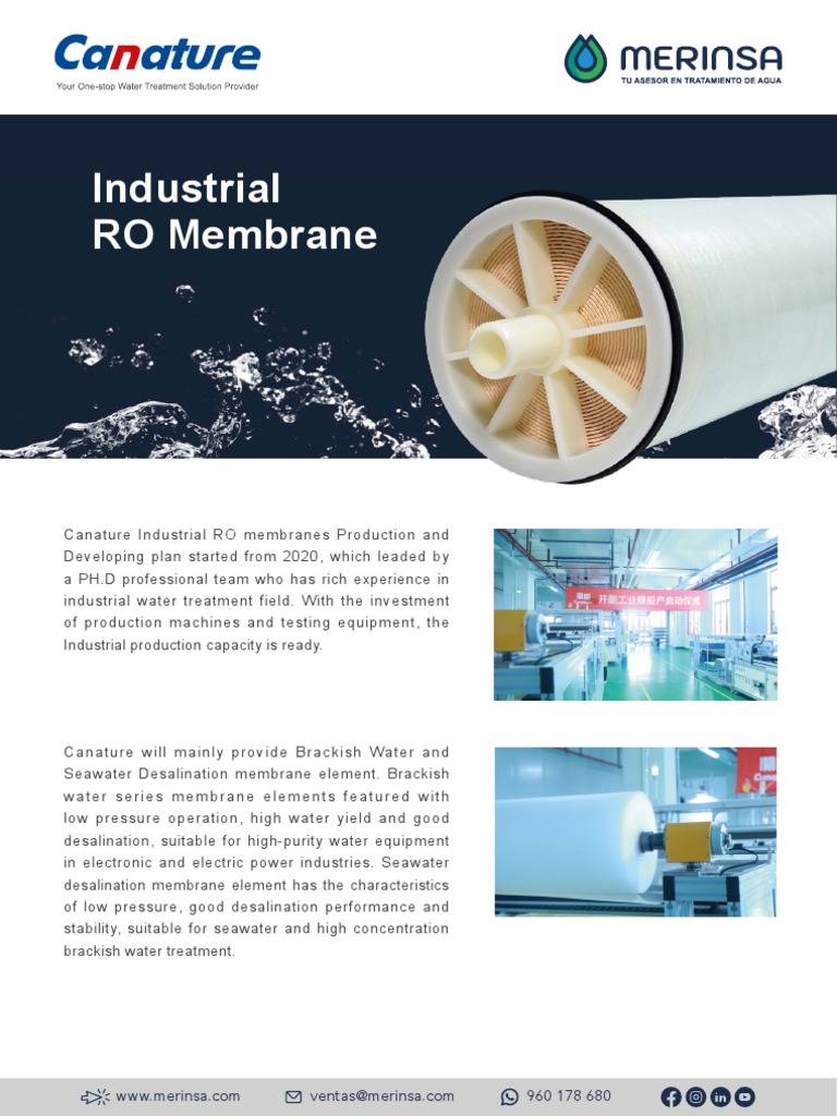 Canature Industrial RO Membrane Element Production and Performance ...